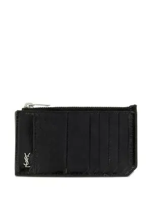 Saint Laurent Zip-up Card Holder - Black