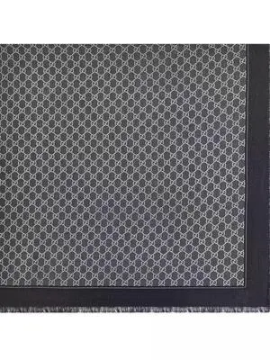 Gucci Gg Wool Scarf - Grey