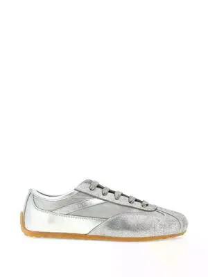 Alexander McQueen Embossed-logo Sneakers - Silver