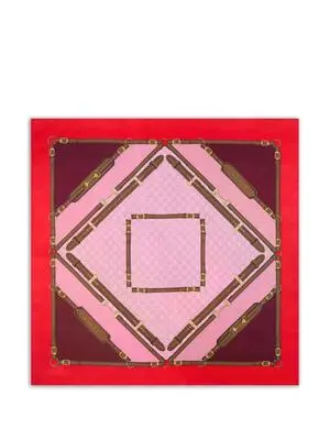 Gucci Geometric-print Silk Scarf - Red