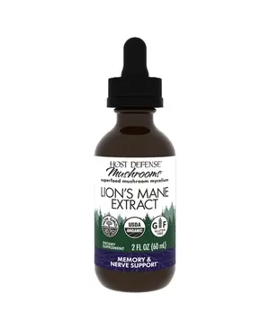 Host Defense Lion's Mane Extract - Brain Health Support Supplement - Mushroom Supplement To Support Focus & Memory Function No Color