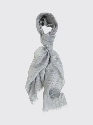 Brunello Cucinelli Striped Virgin Wool Scarf - Grey