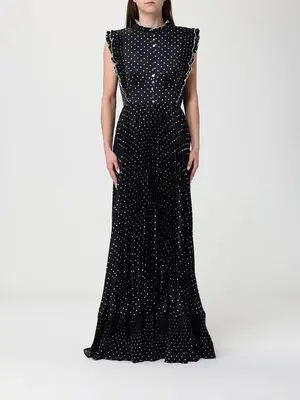 SELF-PORTRAIT Polka Dot Maxi Dress With Ruffled Details