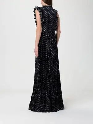 SELF-PORTRAIT Polka Dot Maxi Dress With Ruffled Details
