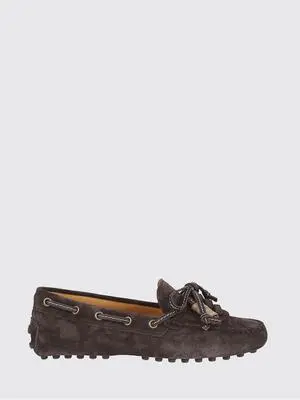 TOD'S Suede Loafers With Tie Detailing - Brown