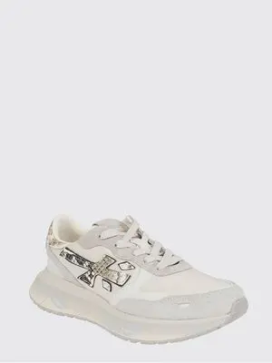 Premiata Laurin Leather And Mesh Sneakers With Rhinestones - Brown