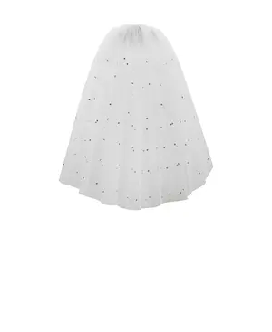 MISS CIRCLE Sparkling Short Veil - White