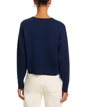 525 America Genevieve Solid Drop Shoulder Henley Sweater