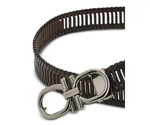 FERRAGAMO Infinity Buckle Slotted Belt - Nero