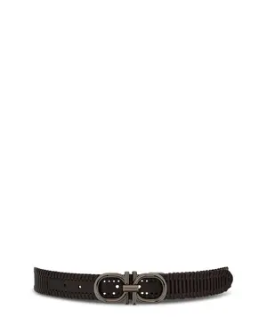 FERRAGAMO Infinity Buckle Slotted Belt - Nero