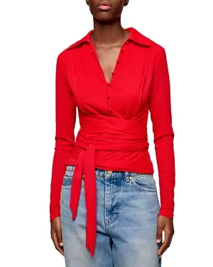 GANNI Mesh Shirt - Goji Berry