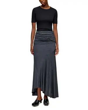 GANNI Draped Long Skirt - Phantom