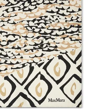 Max Mara Mxacarre90w1 Printed Silk Scarf - Black