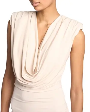 Wardrobe.NYC Matte Draped Mini Dress - Greige
