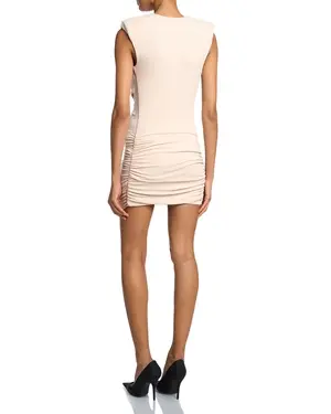 Wardrobe.NYC Matte Draped Mini Dress - Greige