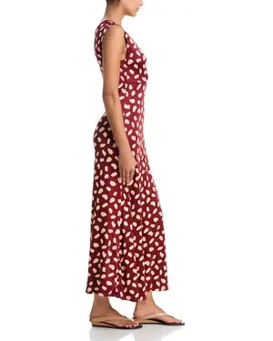 Johanna Ortiz Horizonte Mistico Ankle Dress - Cherry/ecru