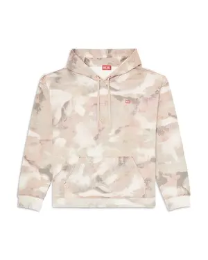 DIESEL® Relaxed Fit Camo Drawstring Hoodie - Green