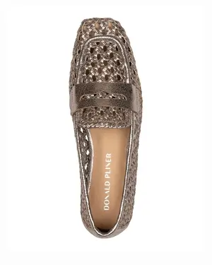DONALD PLINER Naolin Leather Loafers - Pewter