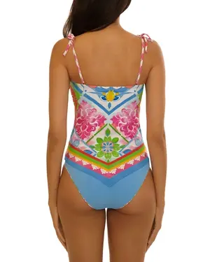 BECCA By Rebecca Virtue Mijas Casey Handkerchief Tankini Top