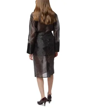 Apparis Tyra Organza Leopard Midi Skirt - Dark Leopard