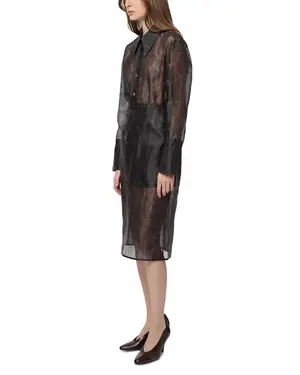 Apparis Tyra Organza Leopard Midi Skirt - Dark Leopard