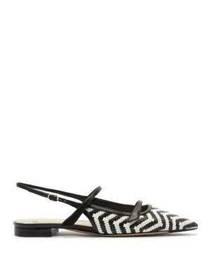 ALEXANDRE BIRMAN Raffia Slingback Flats
