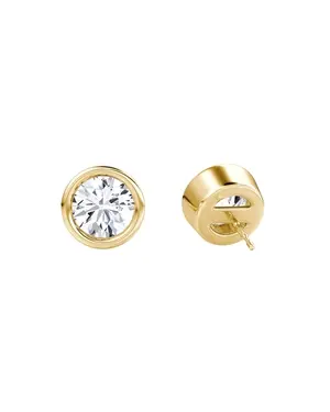 VRAI Bezel Solitaire Studs In 14k Yellow - Gold