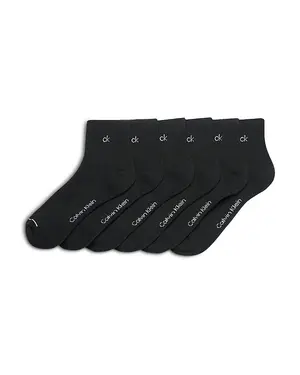 Calvin Klein Quarter Socks Pack Of 6 - Black