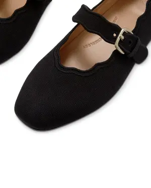 Fitflop Delicato Wave Edge Canvas Mary Jane Flats - Black