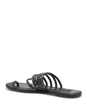 Free People Santa Fe Leather Sandals - Black Tide
