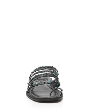 Free People Santa Fe Leather Sandals - Black Tide