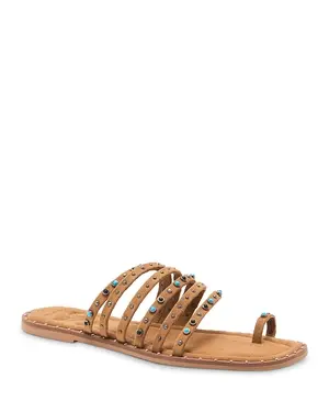 Free People Santa Fe Leather Sandals - Cognac Suede