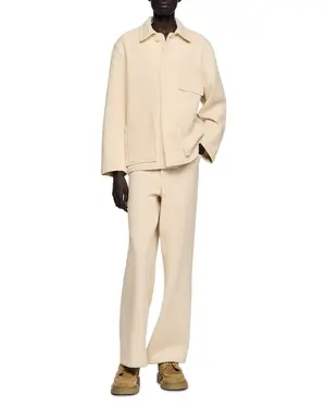 Sandro Cotton Worker Jacket - Ecru