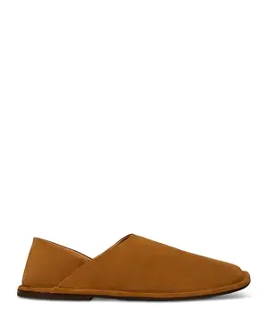 Sandro Split Leather Slippers - Cognac