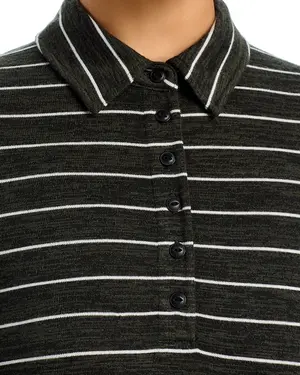 Rag & Bone Knit Stripe Polo Mini Dress - Army Multi