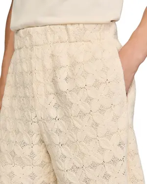 Sandro Broderie Anglaise Cotton Shorts - Ecru