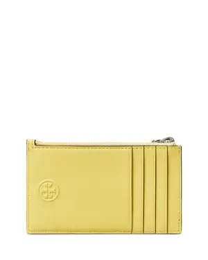 Tory Burch Fleming Charm Zip Card Case - Yellow