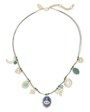 Ramy Brook Sienna Mixed Stone Charm Necklace - Blue