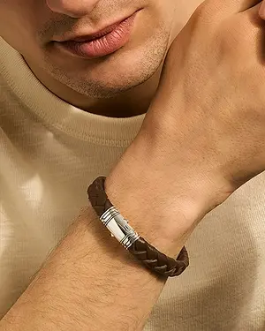 John Hardy Sterling Braided Leather Bracelet - Silver