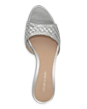 Veronica Beard Tia Lattice Sandals - Silver