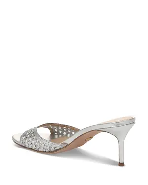 Veronica Beard Tia Lattice Sandals - Silver