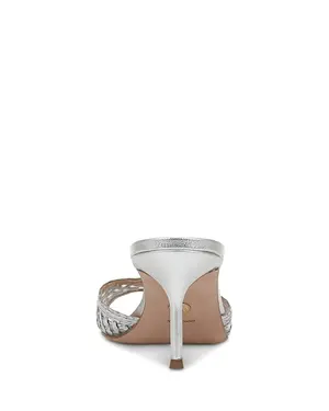 Veronica Beard Tia Lattice Sandals - Silver