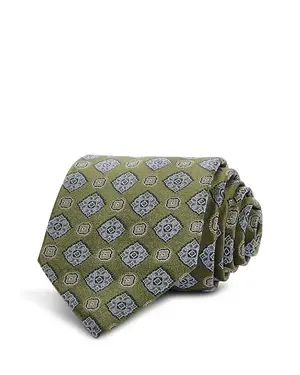 Bloomingdale'S Silk Medallion Neck Tie - Olive
