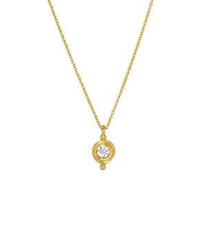 OTTOMAN HANDS Birthstone Pendant Necklace - April