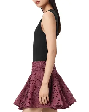 ALLSAINTS Dotty Mini Skirt - Raspberry