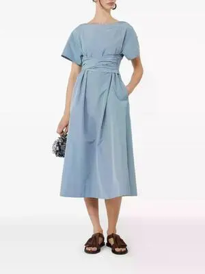Max Mara Tie-waist Taffeta Midi Dress