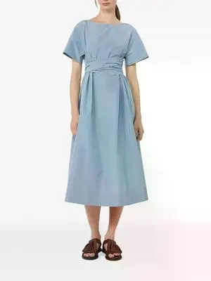Max Mara Tie-waist Taffeta Midi Dress