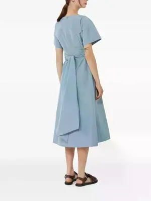 Max Mara Tie-waist Taffeta Midi Dress