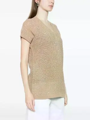 Fabiana Filippi Sequin-embellished Knit Vest - Neutrals