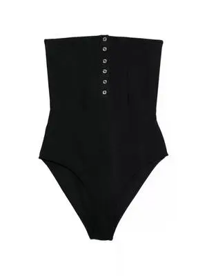 TOTEME Ribbed Strapless One-piece Swimsuit - Black